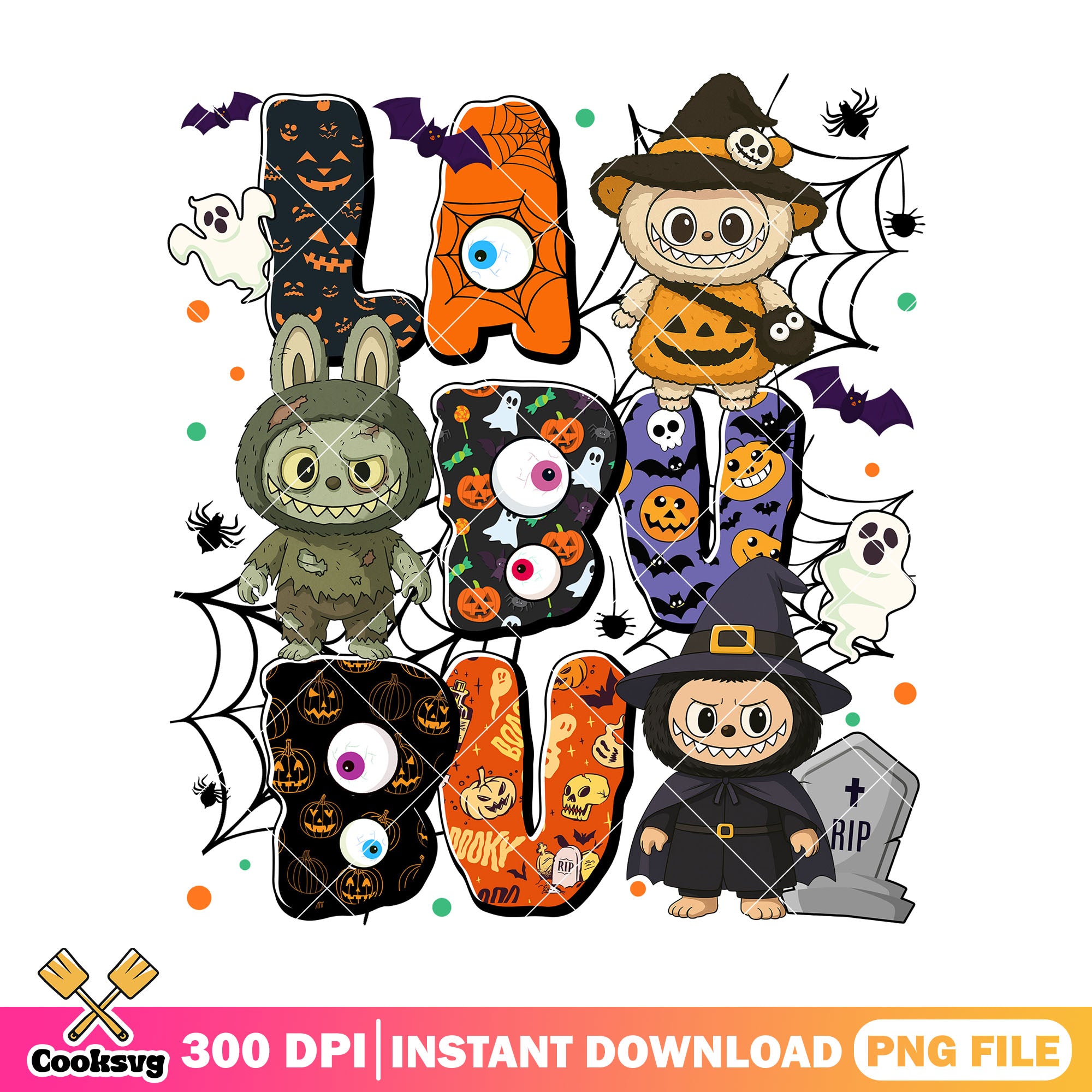 Design labubu creepy costumes png, cute dolls png, scary halloween png ...