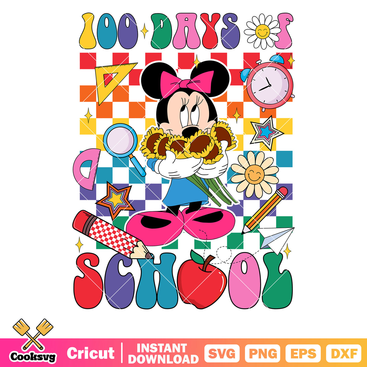 100 days of school minnie mouse svg, back to school svg, disney school ...