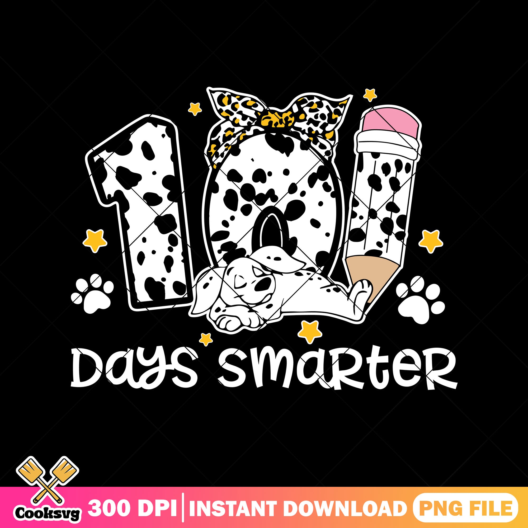 101 days smarter png, going back to school png, cute dalmatians png ...