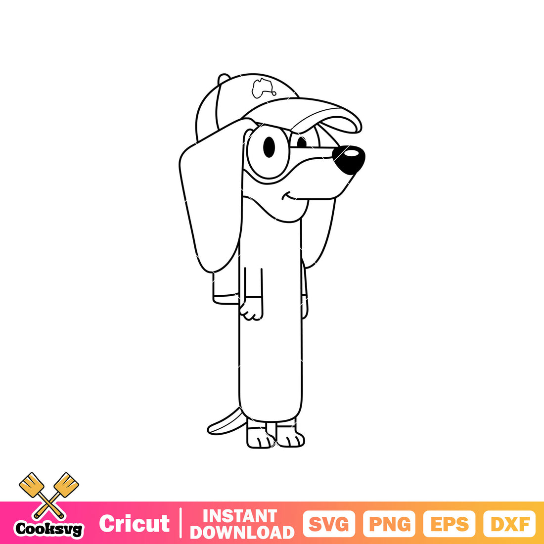 Bluey friends dog Snickers outline svg, bluey cartoon svg, bluey frien ...