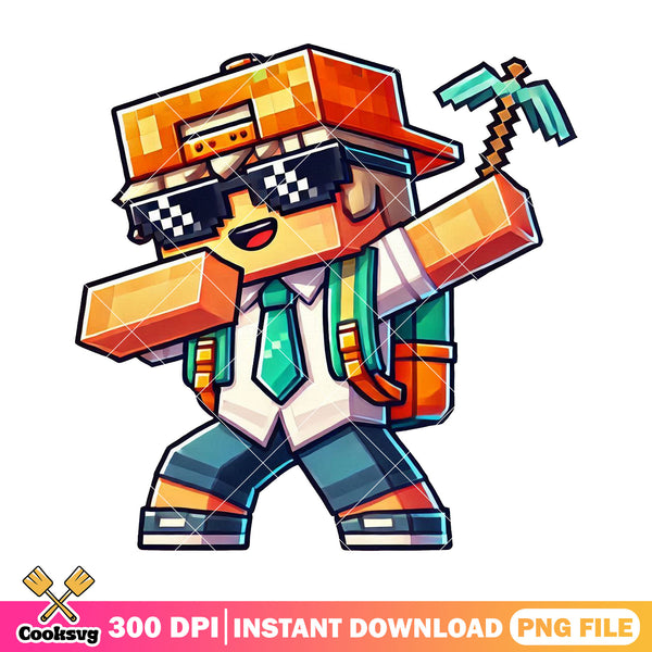 Alex wears sunglasses png, minecraft art png, go back to school png ...