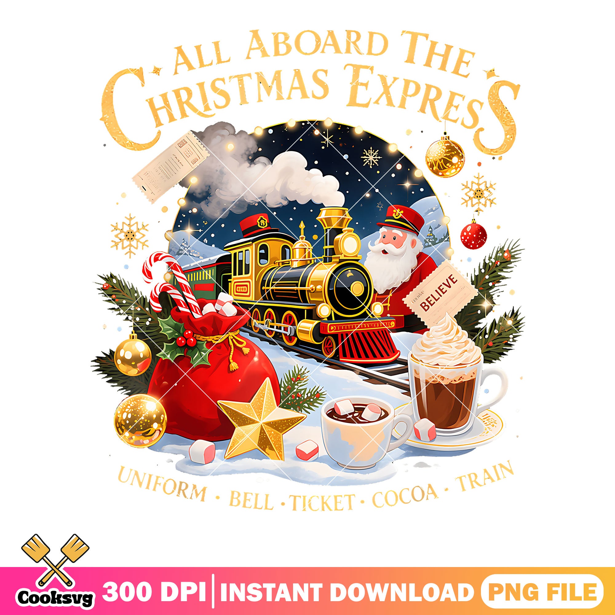 All aboard the christmas express png, merry christmas png, santa png ...
