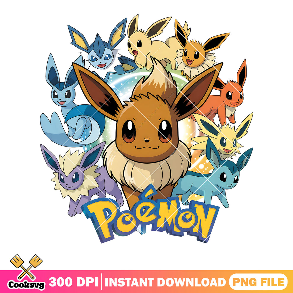 All eevee type evolution png, pokemon poster png, pokemon eevee png ...