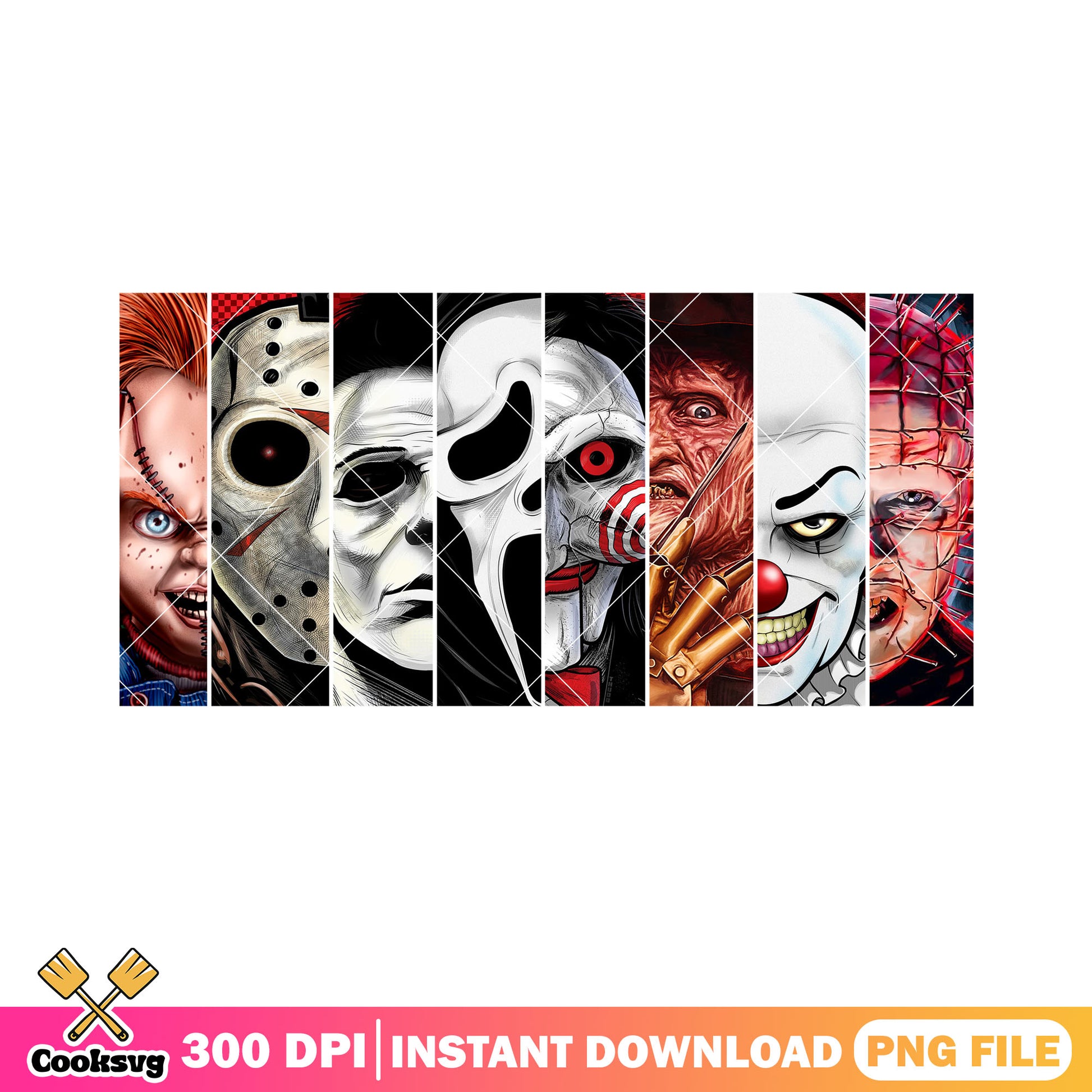All halloween horror characters face design png, cast of halloween png ...