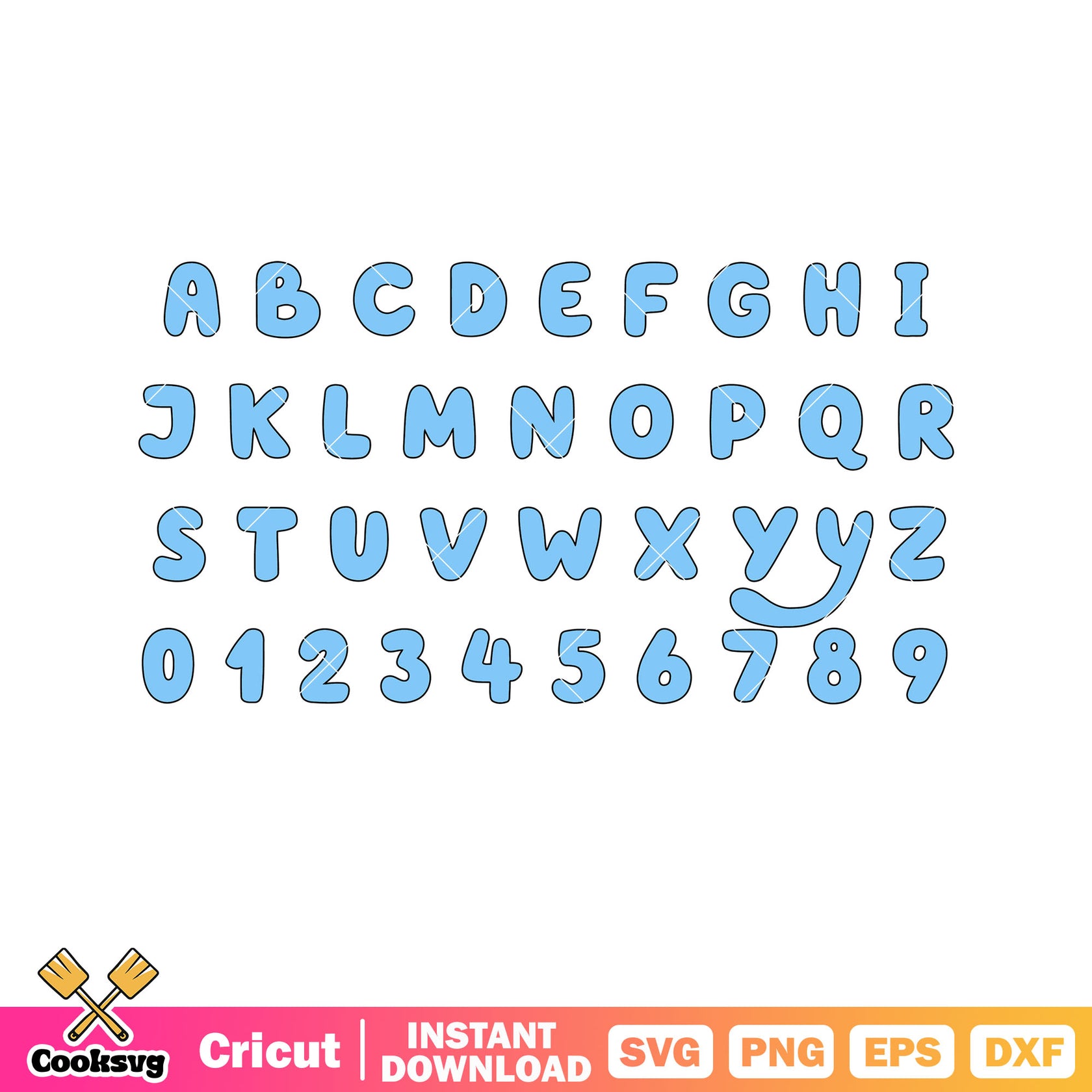 Alphabet bluey cartoon svg, bluey fonts svg, bluey alphabet svg, bluey ...