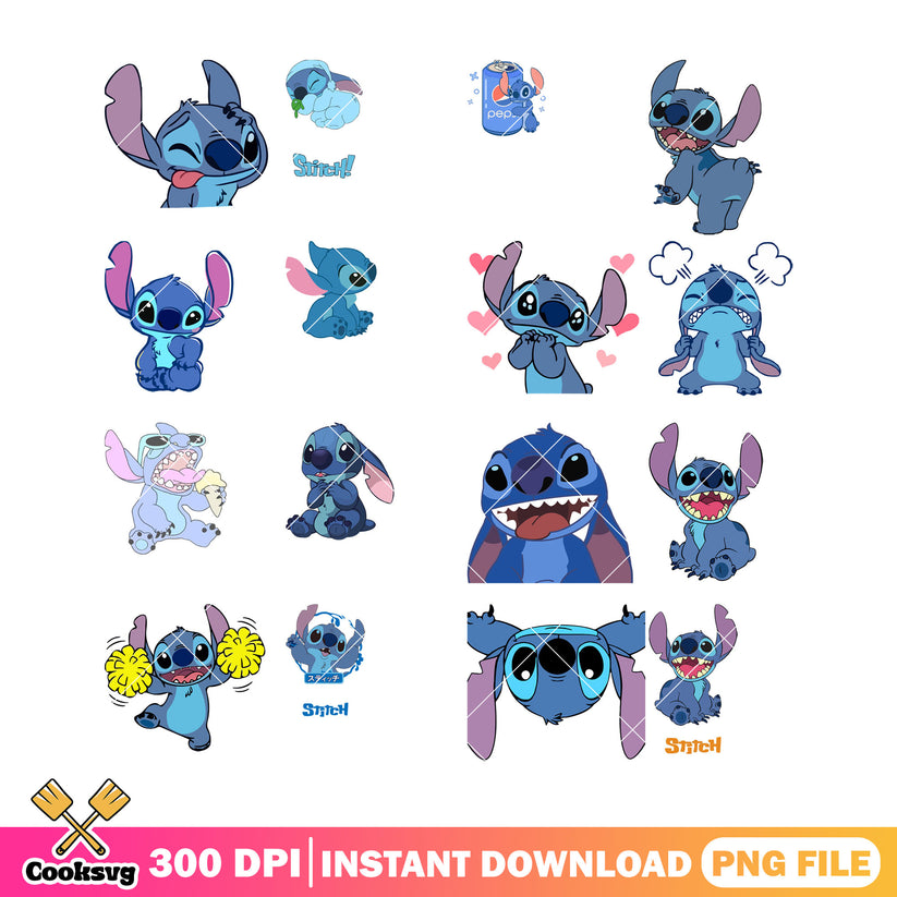 Angry stitch disney png bundle, cute stitch png, stitch monster png ...