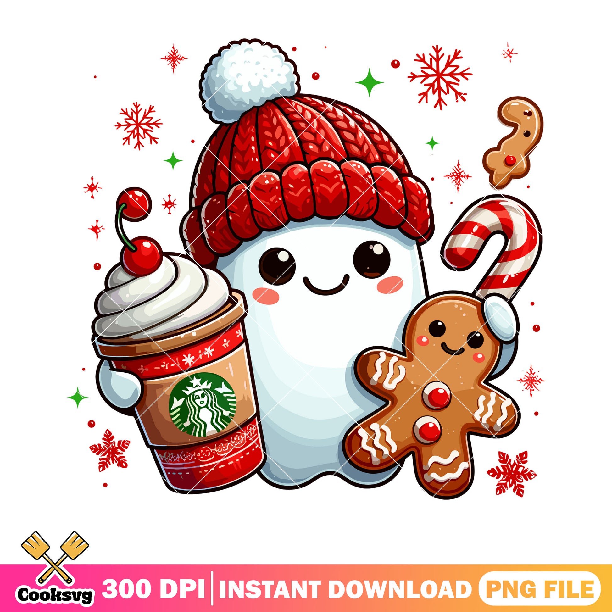 Baby ghost candy cane png, red beanie png, halloween scary png – Cooksvg