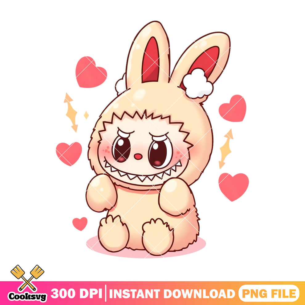 Baby labubu monster design png, labubu happy png, labubu sitting png ...