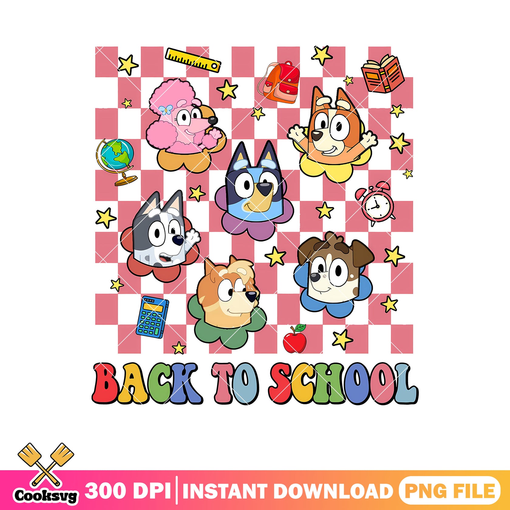 Back to school bluey head friends png, bluey books png, cartoon bluey ...