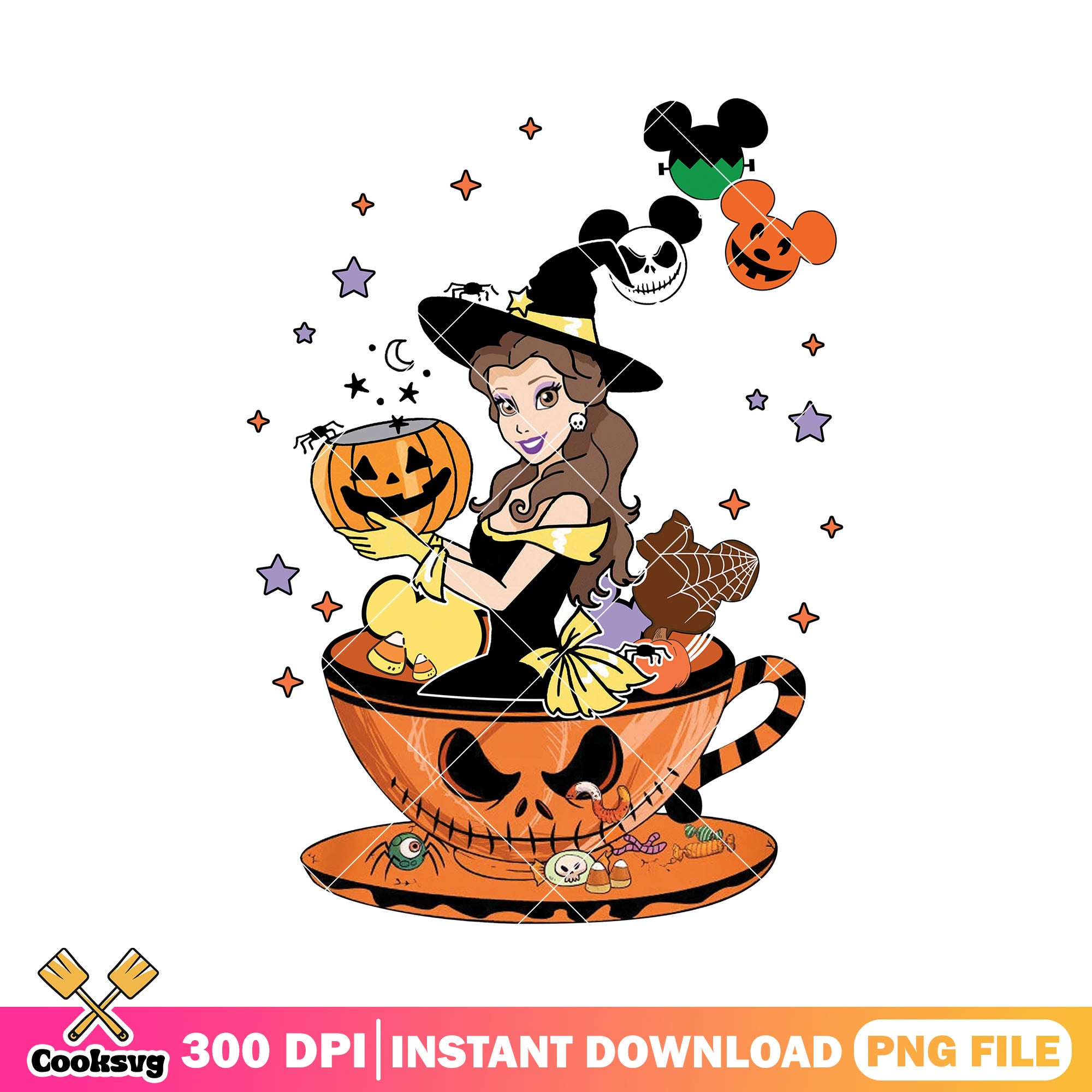 Belle halloween costume art png, horror princess png, disney world png ...