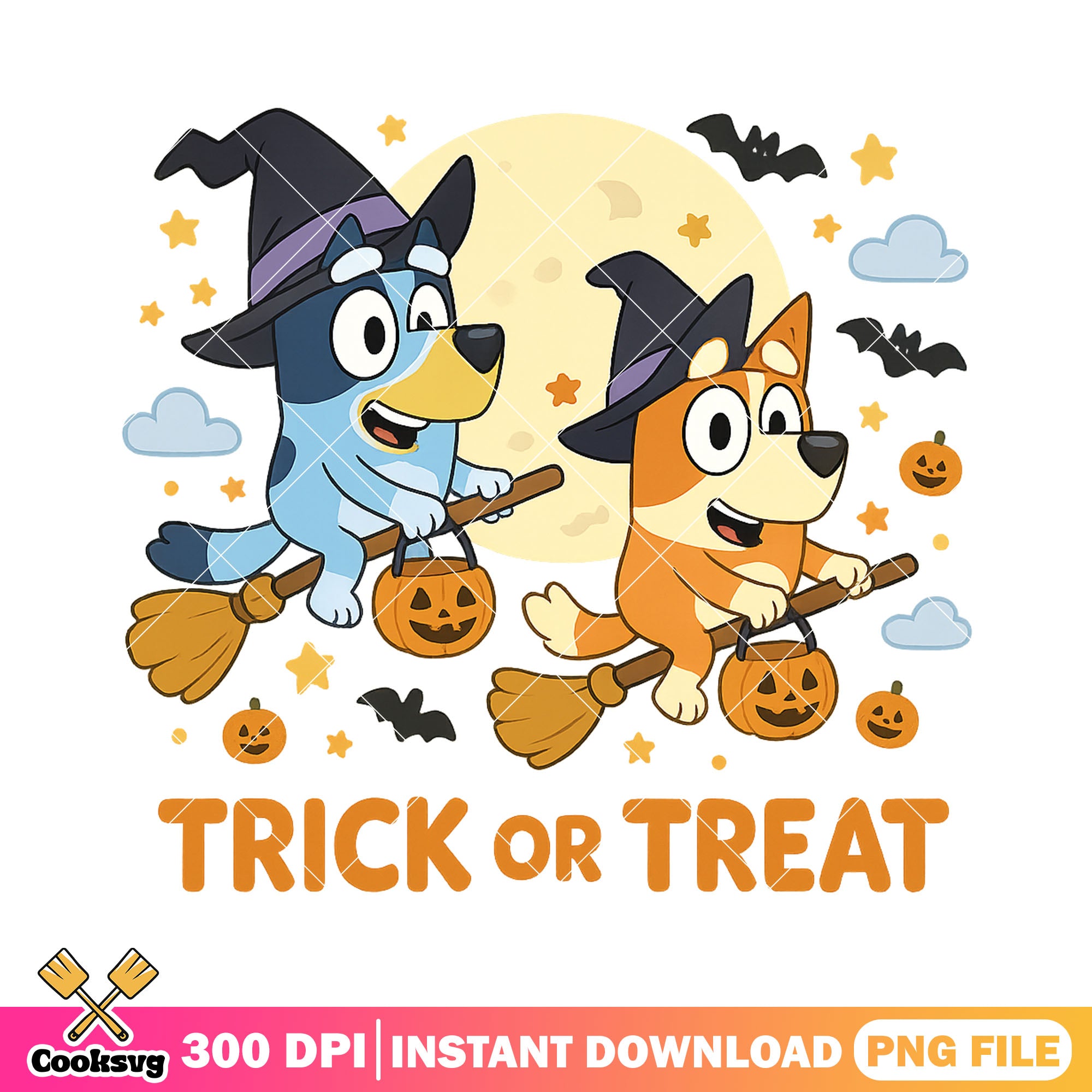 Bingo and bluey trick or treat png halloween horror night png – Cooksvg