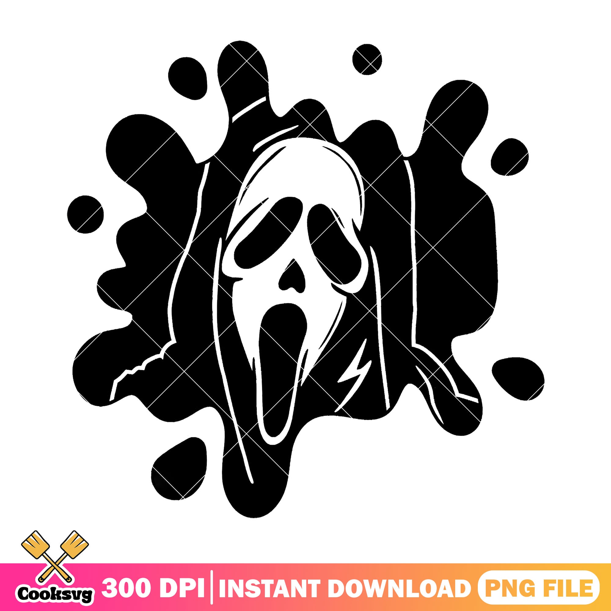 Black blood ghostface head design png, ghostface character png – Cooksvg