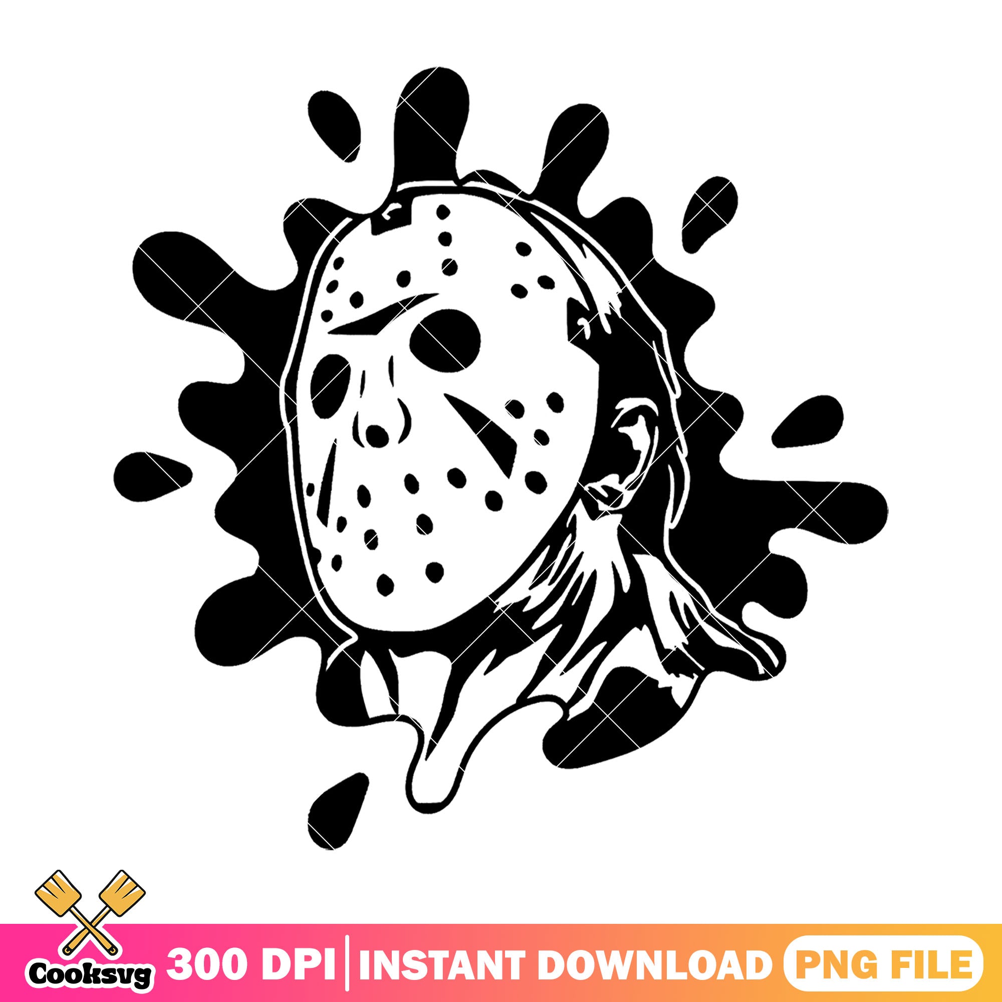 Black ink jason voorhees character design png, scary drawings png – Cooksvg