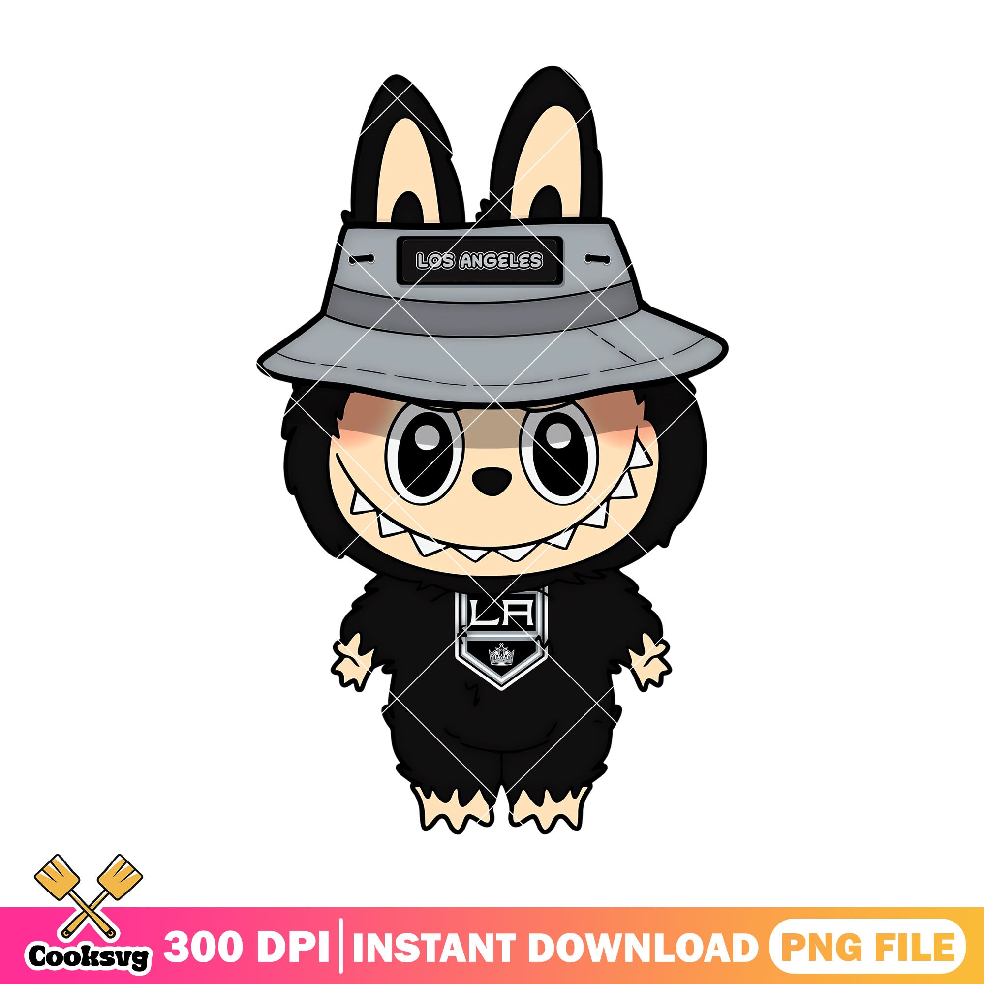 Black labubu with grey hat png, labubu happy png, los angeles kings pn ...