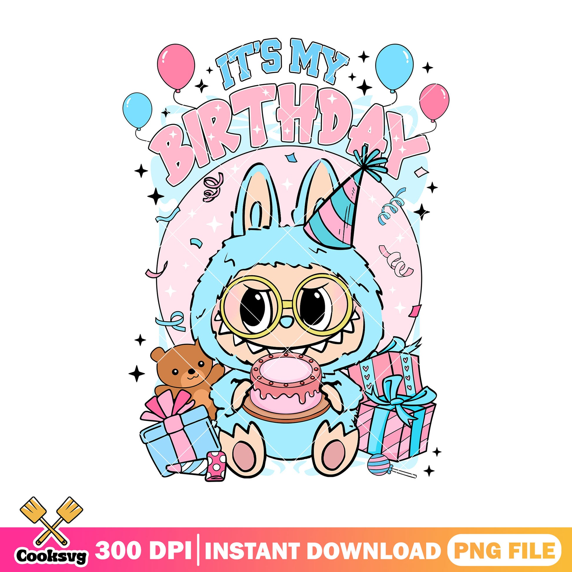 Blue labubu and birthday png, labubu monster png, labubu cute png – Cooksvg