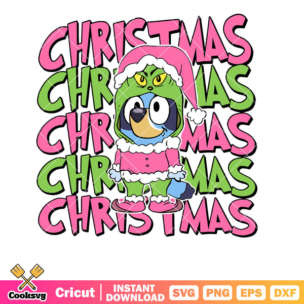 Bluey Christmas Grinch Vibe SVG, christmas bluey svg, grinch christmas ...