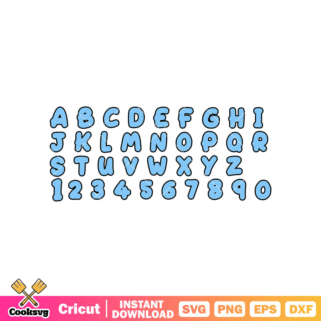 Bluey cartoon alphabet svg, bluey dog svg, bluey cartoon svg – Cooksvg