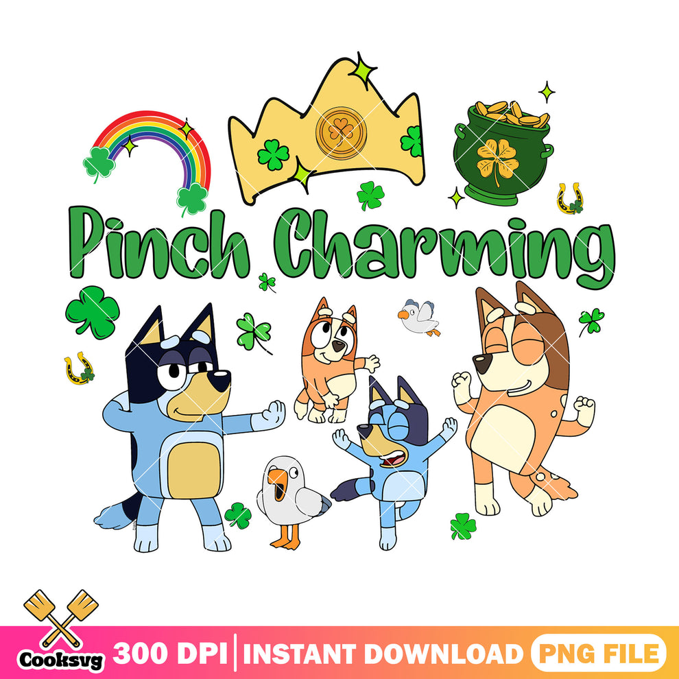 Bluey family pinch charming png, bluey patrick day png, bluey dog png ...