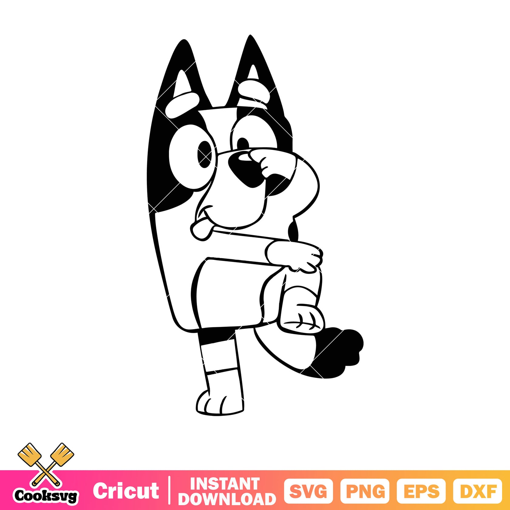 Bluey funny outline svg, character bluey svg, bluey dog svg, bluey svg ...