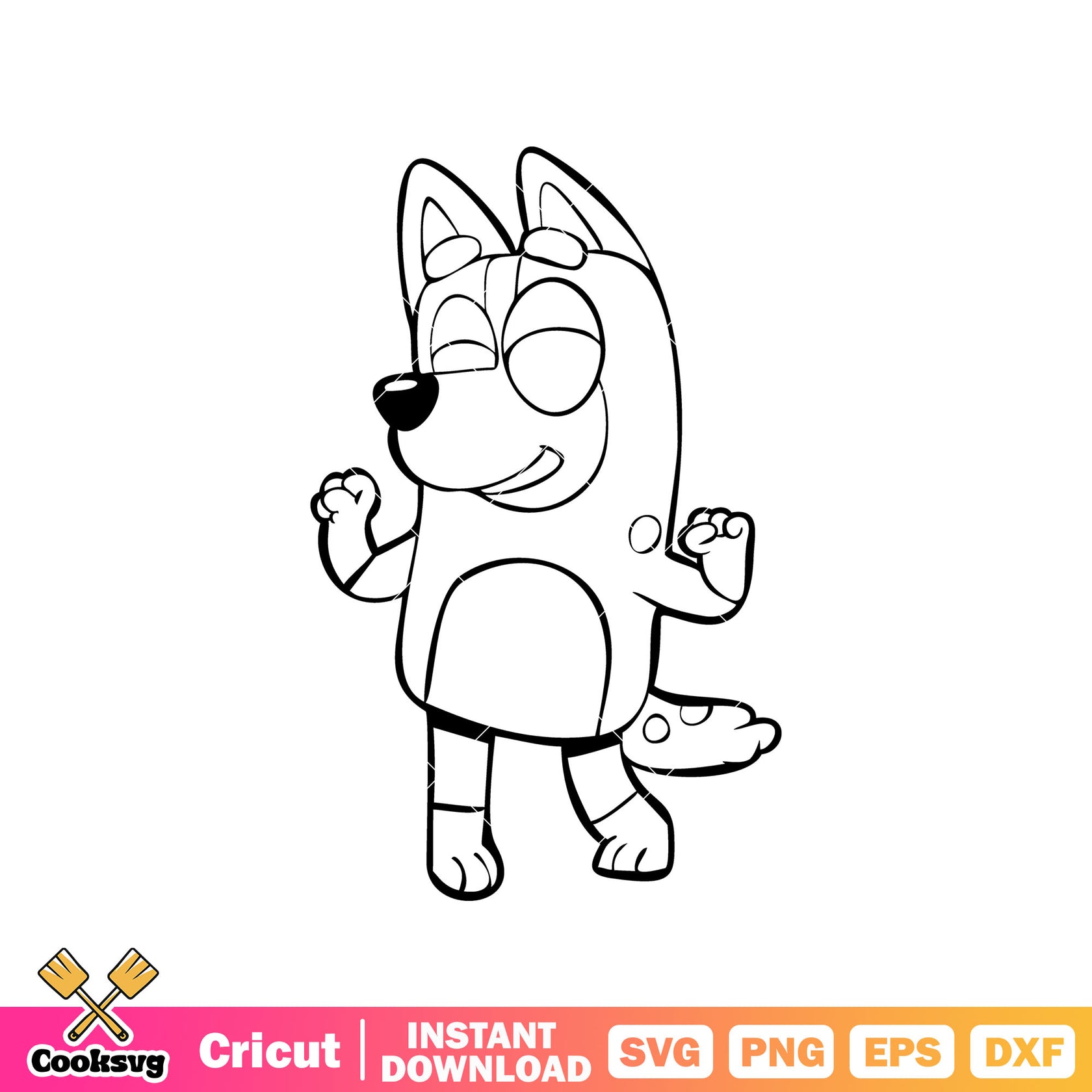 Bluey mom chilli outline svg, bluey dog svg, bluey cartoon svg – Cooksvg