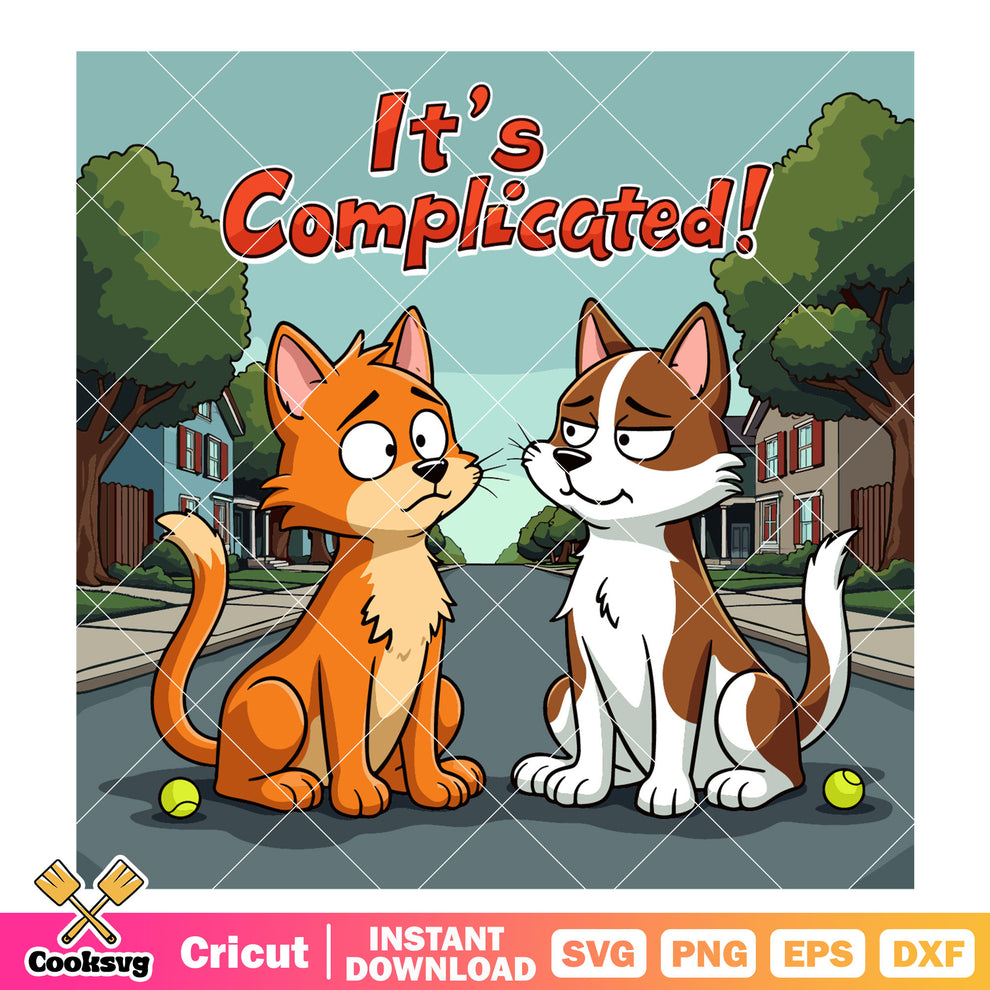 Cartoon cat Its complicated svg, cartoon cat svg, cute cat cartoon svg ...