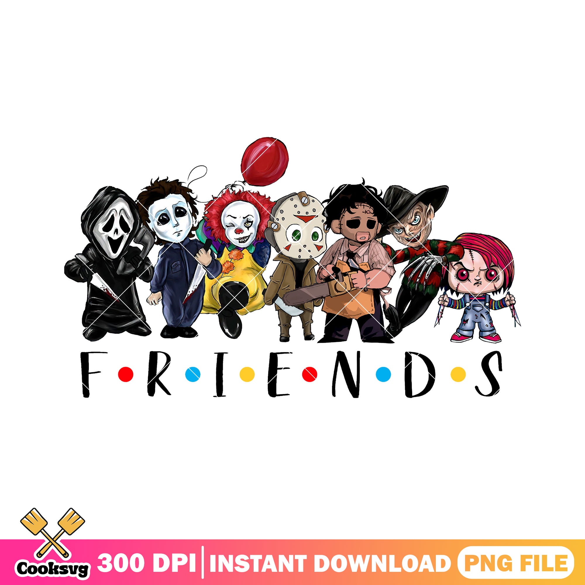 Cartoon friends horror casts drawing png, horror movie characters png ...