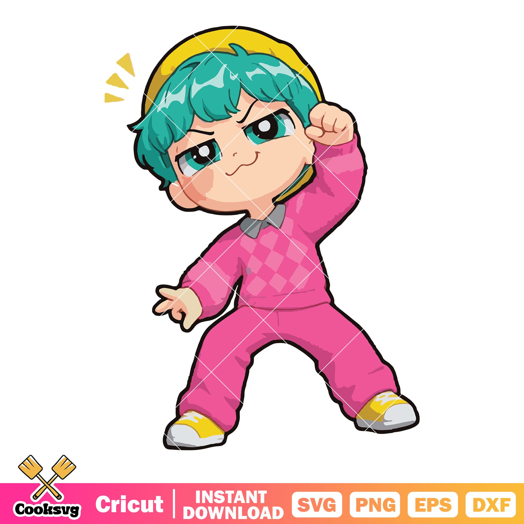 Cheer up pose chibi baby svg, baby saja svg, saja boys band svg – Cooksvg