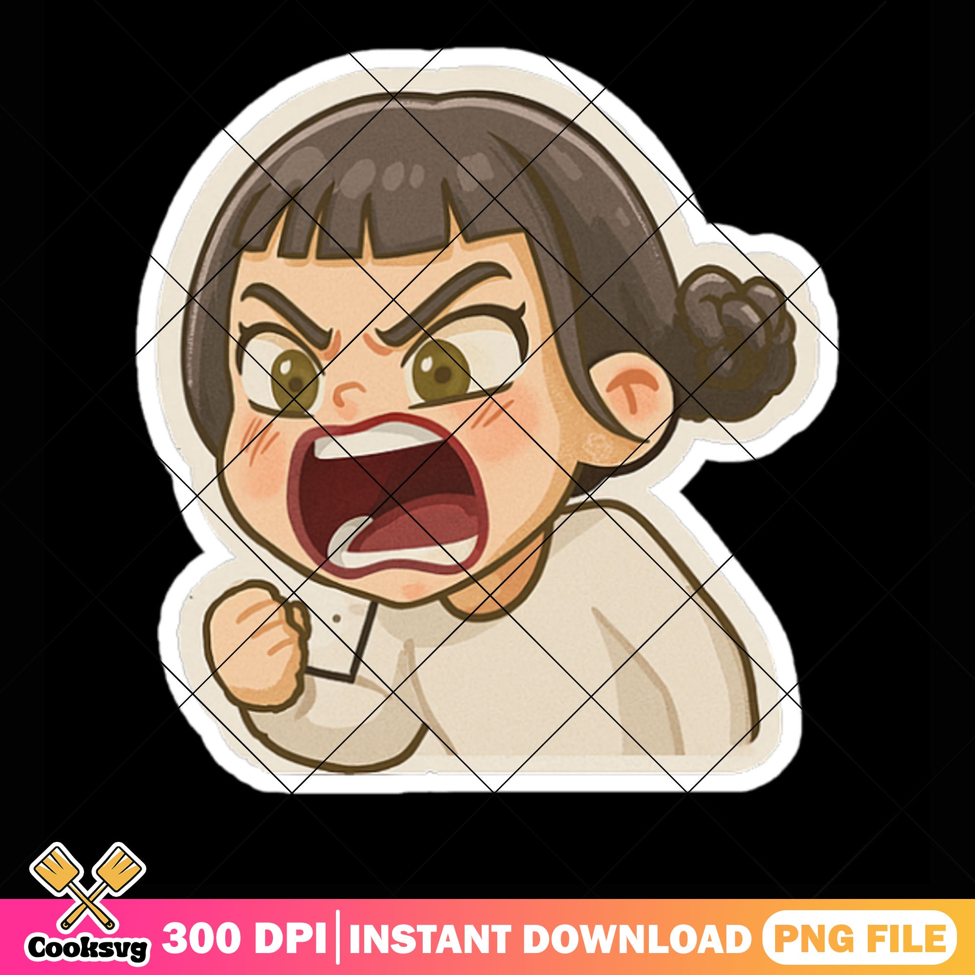 Chibi angry zoey png sticker, zoey kpop png, huntrix girl png – Cooksvg