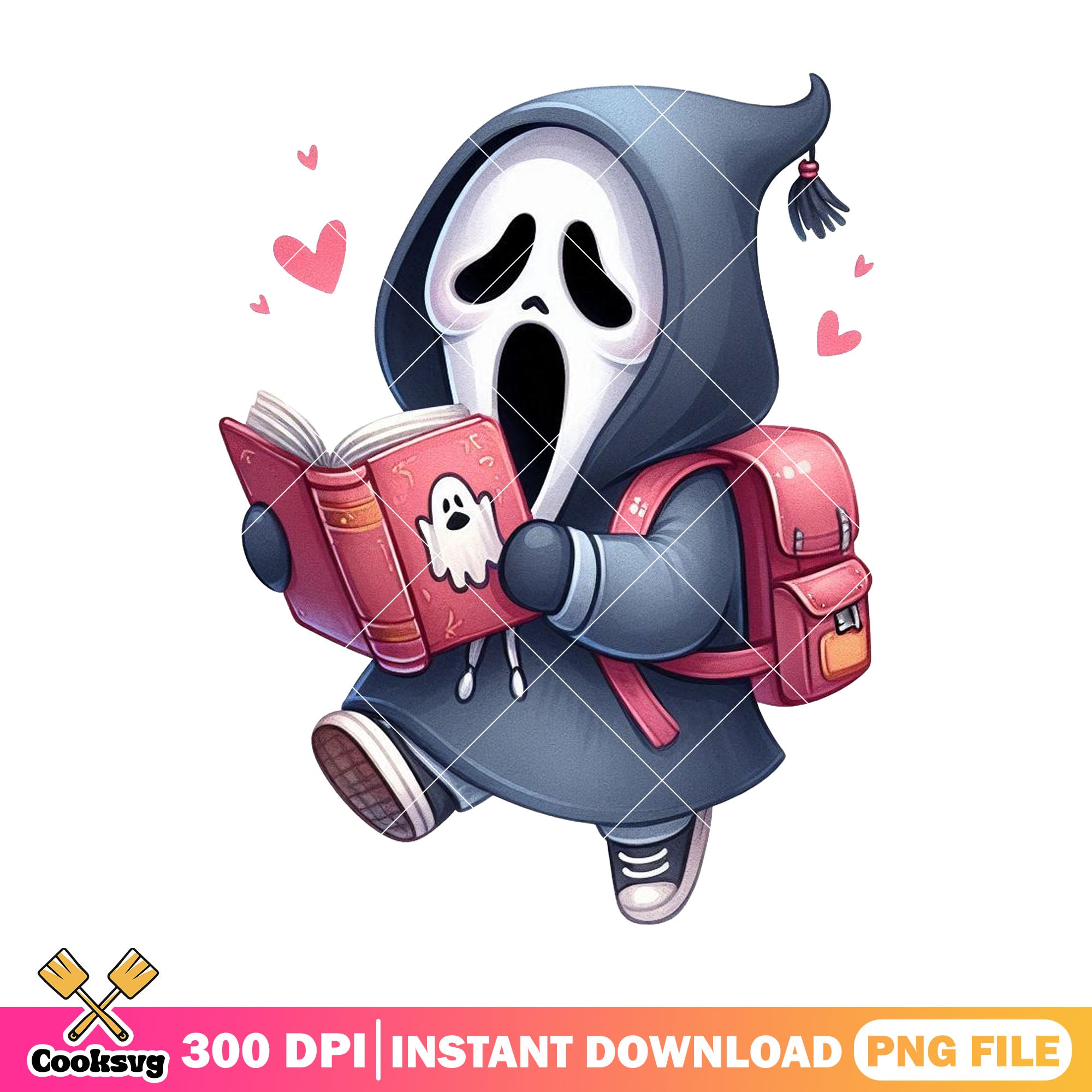 Chibi ghostface design png, back to school day png, ghostface cute png – Cooksvg