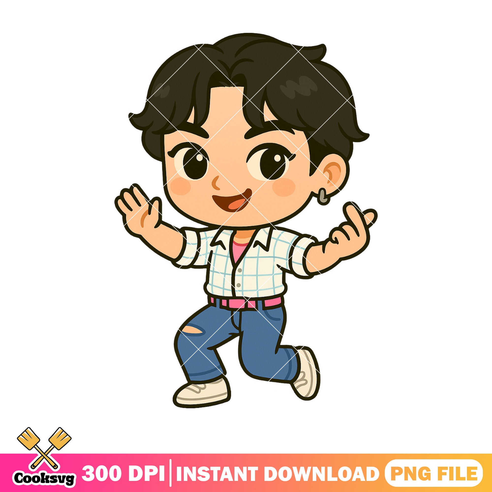 Chibi jinu cheer up pose png, jinu saja png, love saja boys png – Cooksvg