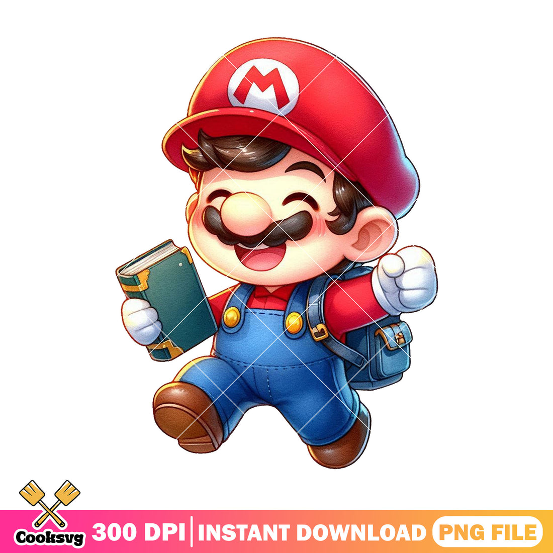 Chibi mario happy png, back to school funny png, mario outfit png – Cooksvg