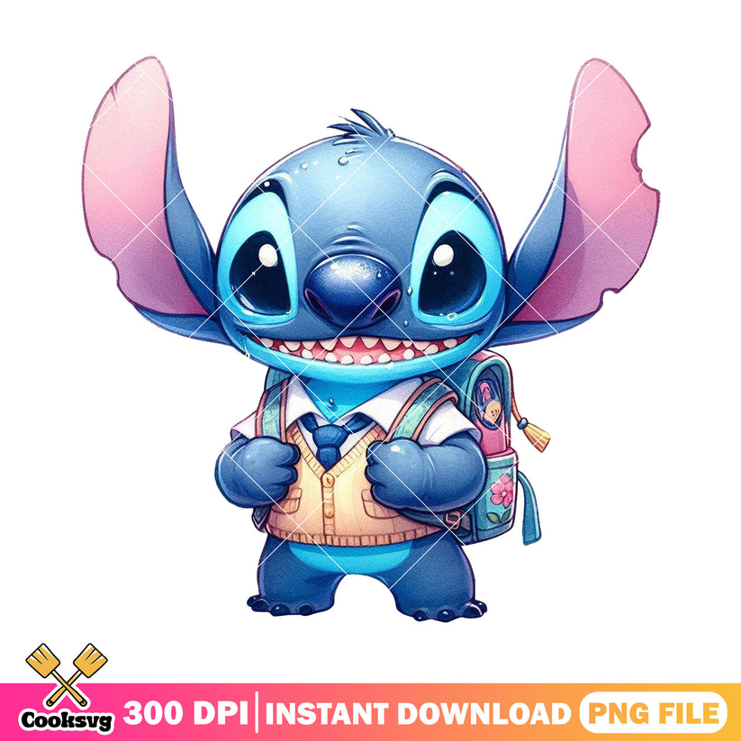 Chibi stitch design png, cute stitch png, going back to school png ...