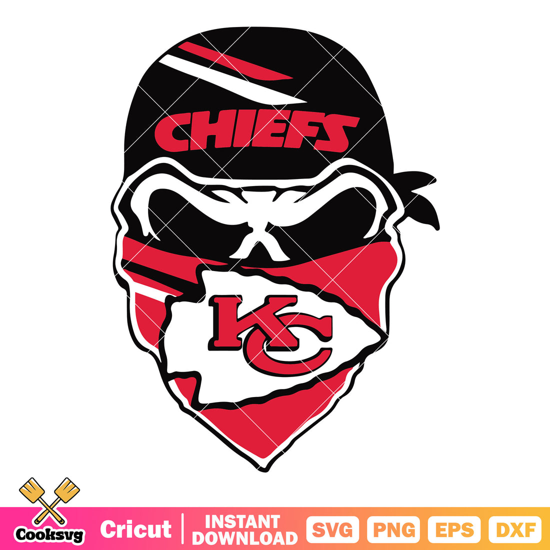 Chiefs kc logo skull bandana svg, kansas city chiefs svg, nfl svg – Cooksvg