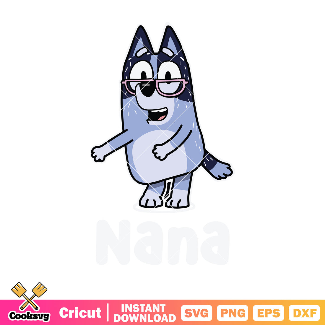 Chris heeler bluey nana svg, bluey family svg, character bluey svg ...