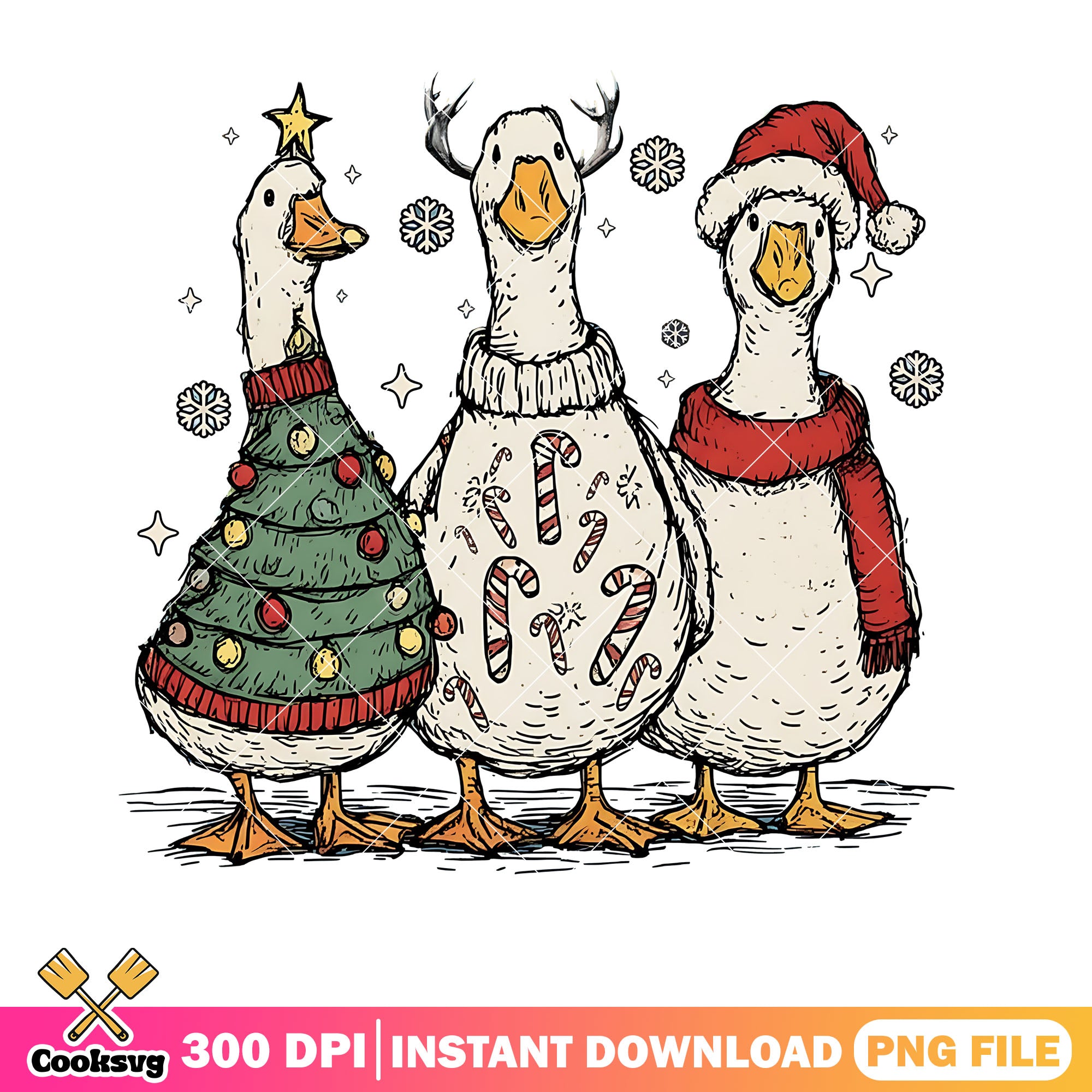 Christmas costume goose png, santa hat png, merry christmas png – Cooksvg