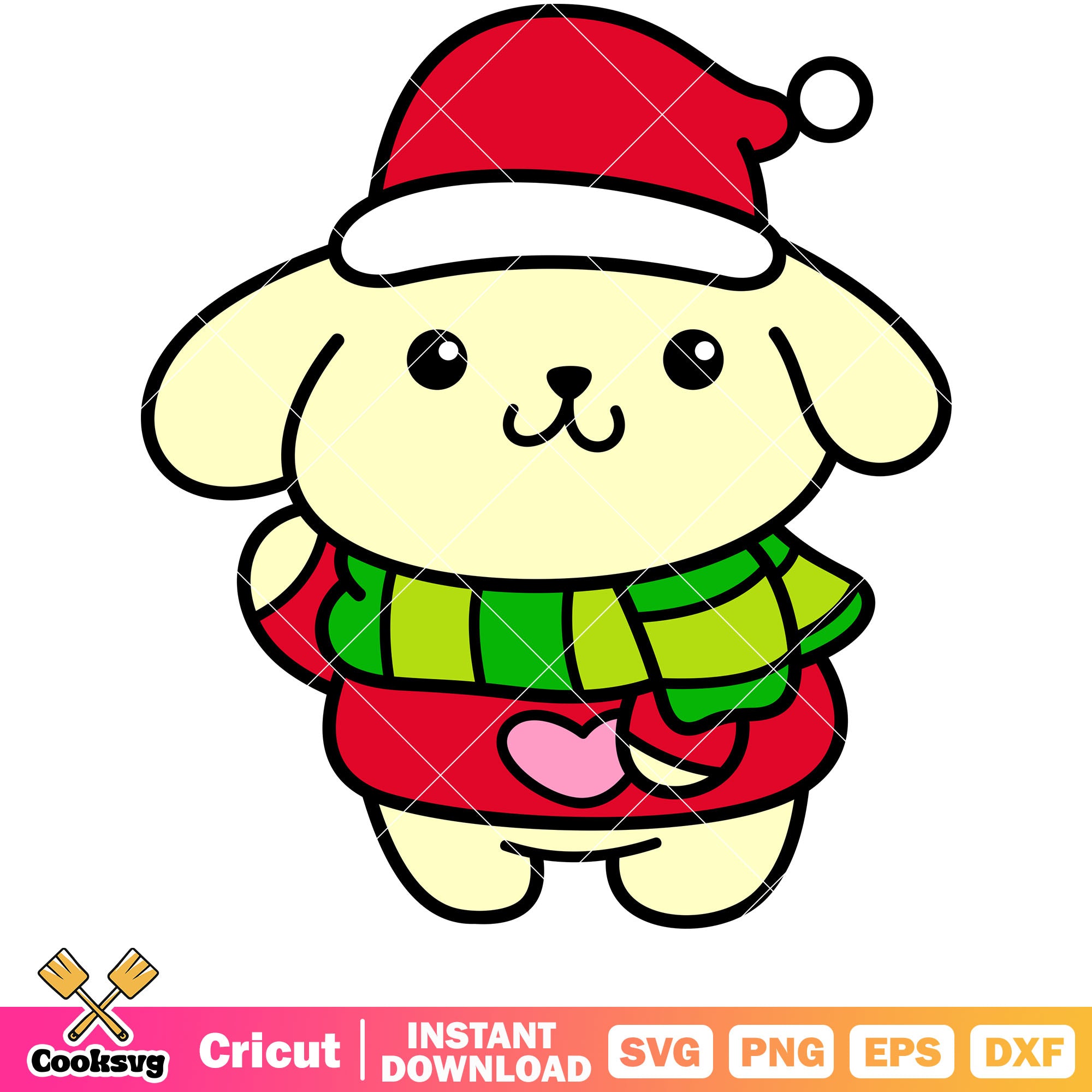 Christmas pompompurin santa hat svg, pompompurin svg, christmas svg ...