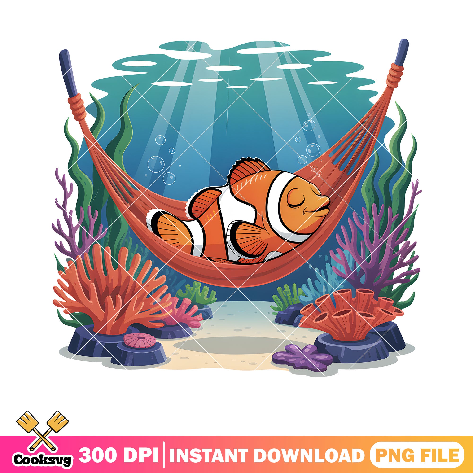 Clownfish sleep in hammock png, disney movie png, nemo fish png – Cooksvg
