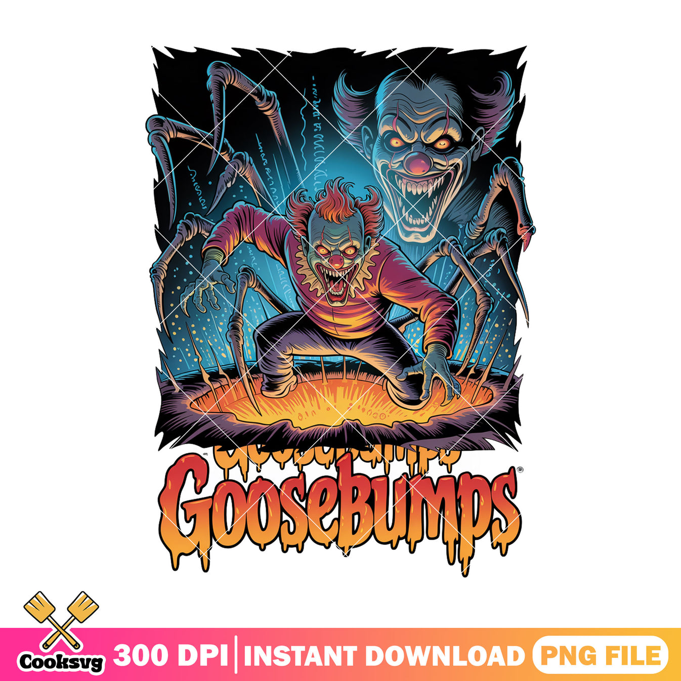 Clown halloween design png, halloween colors png, goosebump art png ...