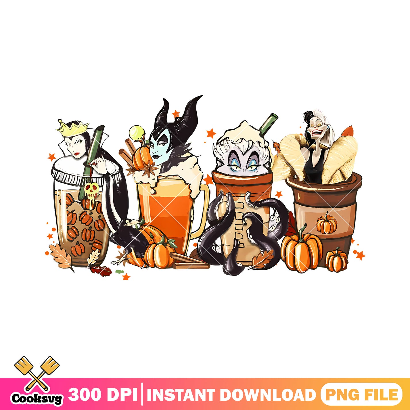 Coffee disney villain png, halloween coffee png, disney halloween png ...