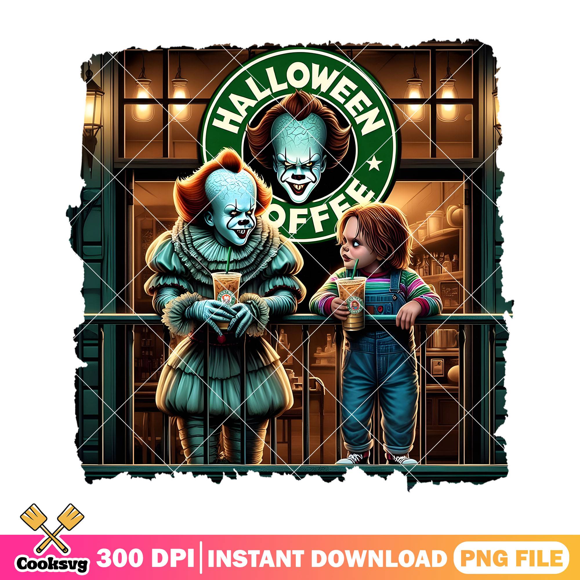 Coffee with pennywise png, happy pennywise png, pennywise halloween pn ...