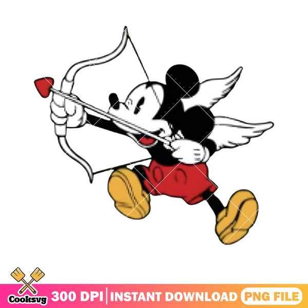 Cupid disney mickey mouse png, valentines love png, cupid vibes png ...