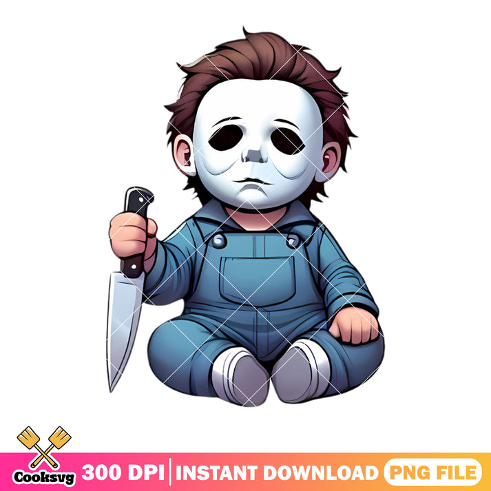Cute baby michael png, cute halloween png, serial killer png – Cooksvg
