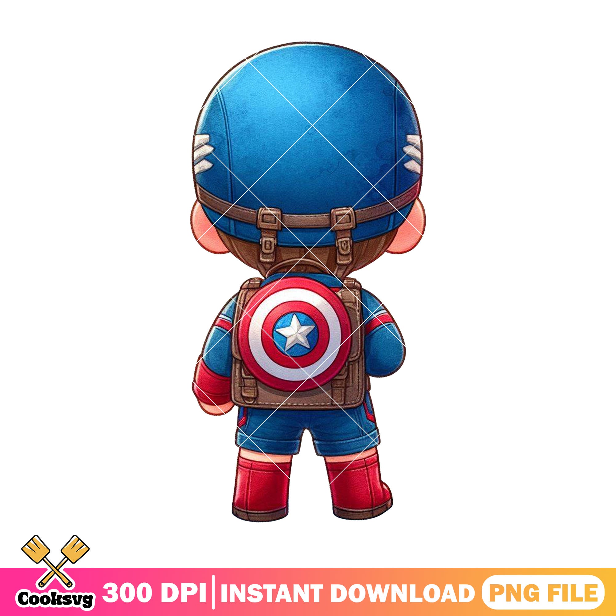 Cute captain america png, marvel chibi png, going back to school png ...