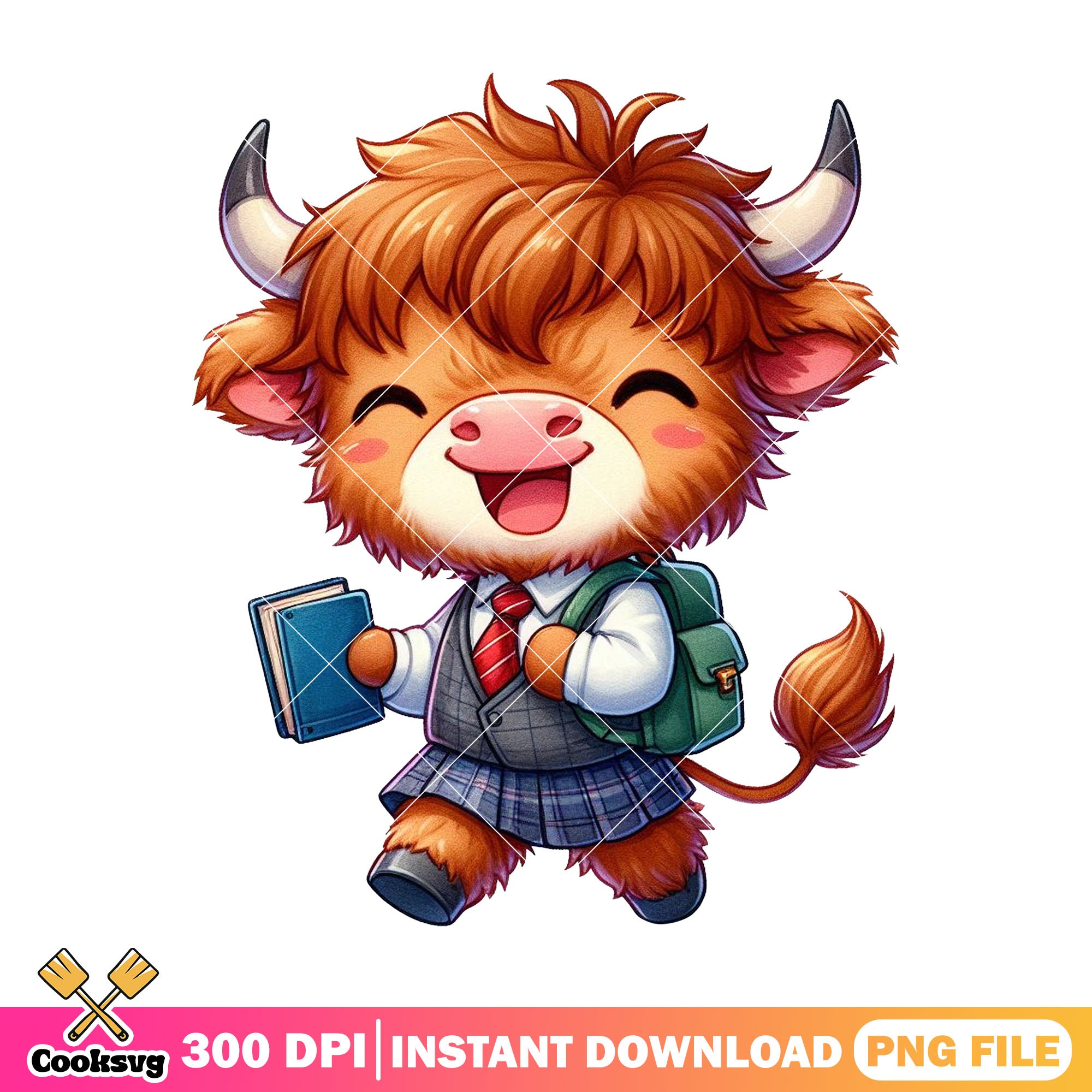 Cute cow chibi design png, cow girl png, back to school day png – Cooksvg
