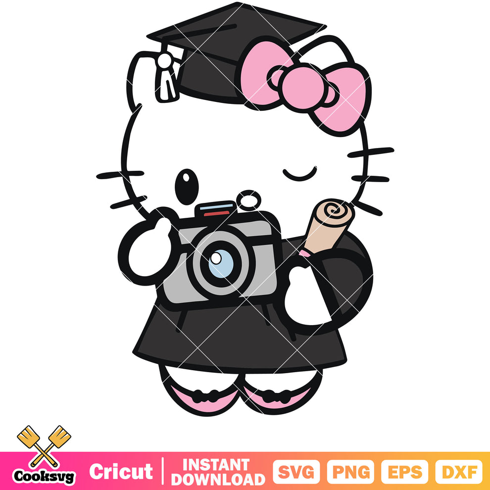 Cute hello kitty graduation svg, hello kitty svg, graduation svg – Cooksvg