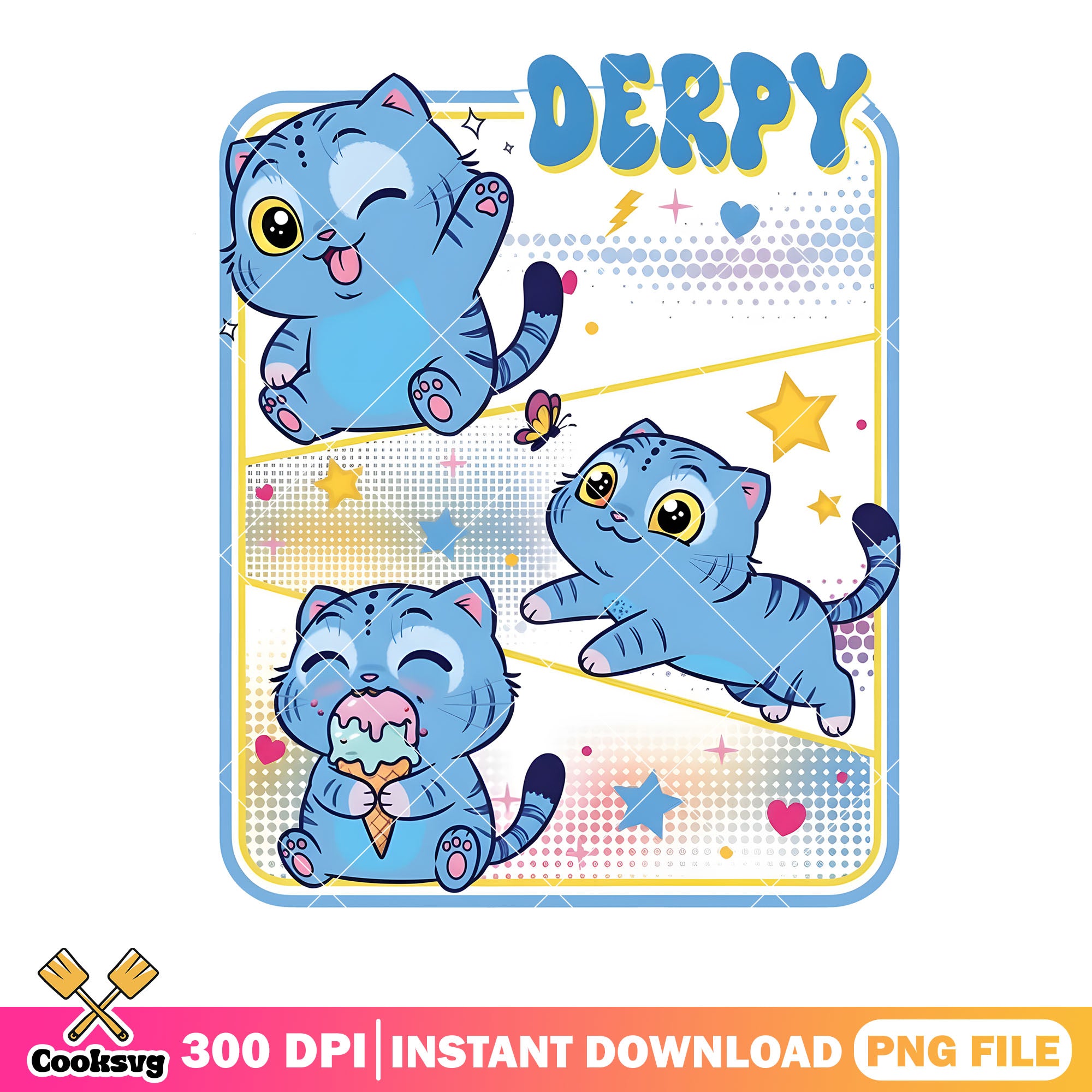 Cute tiger derpy shinny star png, derby cat png, derpy cute png – Cooksvg