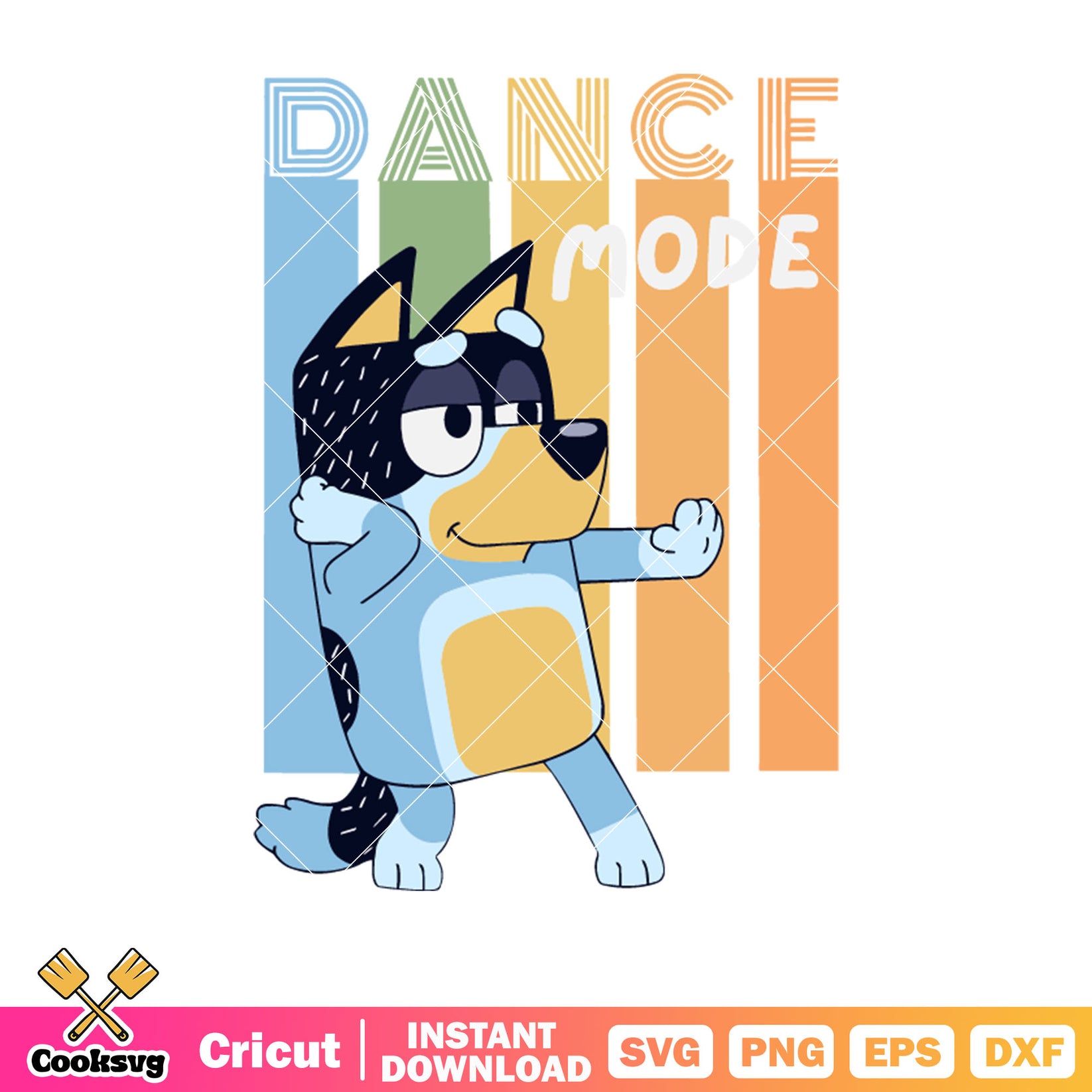 Dance mode bluey dad svg, bluey dance svg, character svg, bluey rad da ...