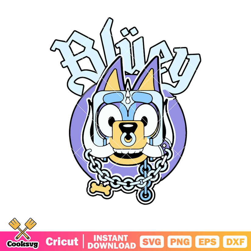 Design bandit heeler bluey head svg, character bluey svg, cartoon svg ...