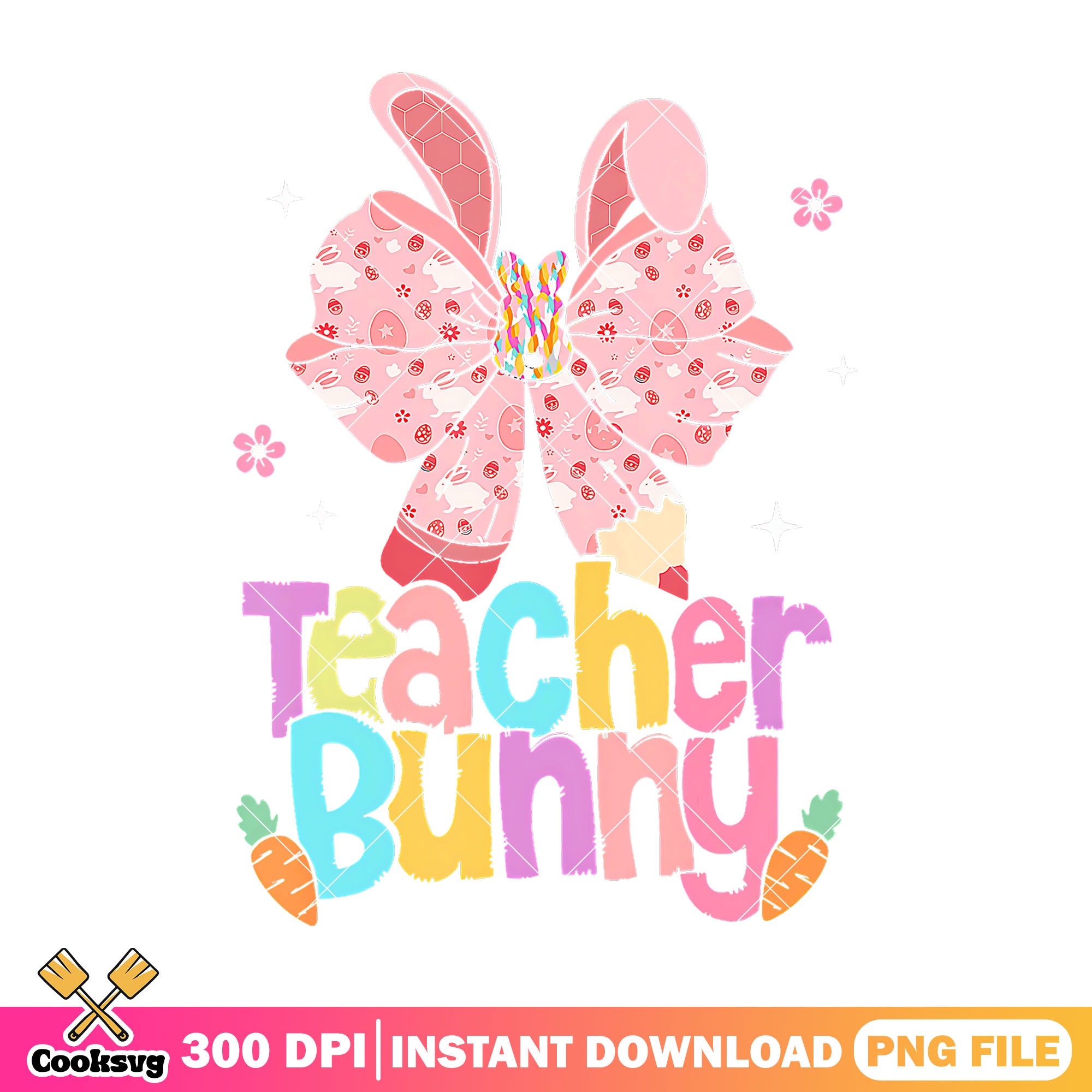 Design teacher bunny png, bunny bow png, back to school art png – Cooksvg