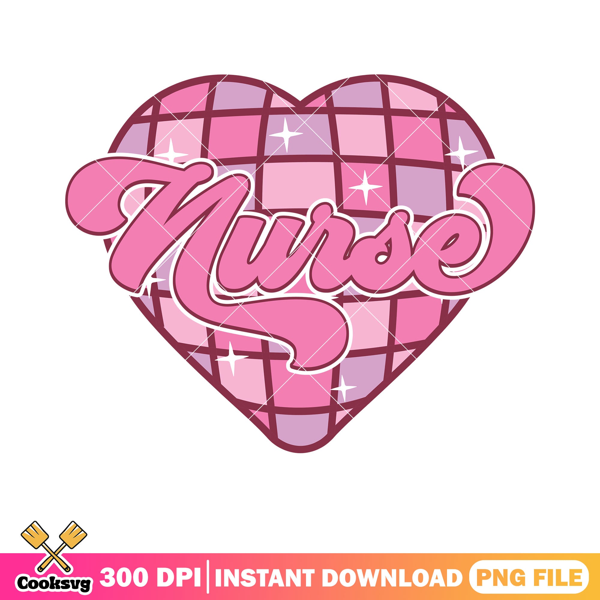 Disco heart nurse valentine png, valentine love png, valentine heart p ...